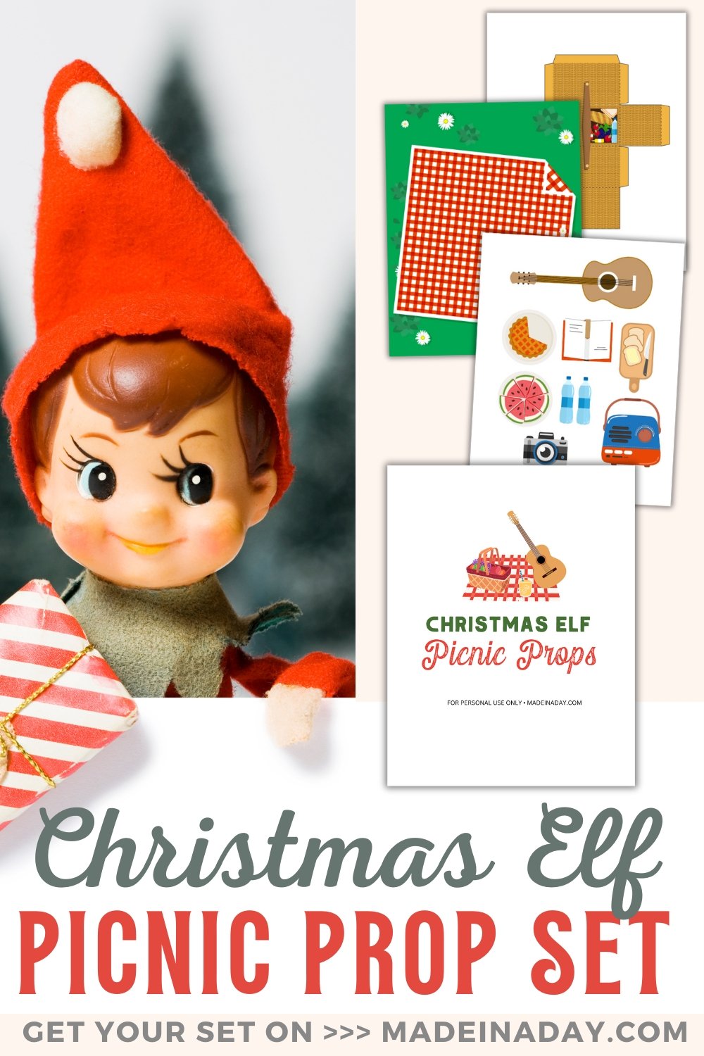 Christmas Elf Printable Picnic Prop Set