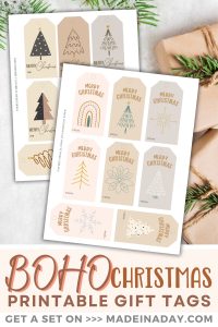 Boho Christmas Free Printable Gift Tags