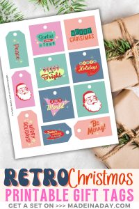 Retro Christmas Printable Gift Tag Set