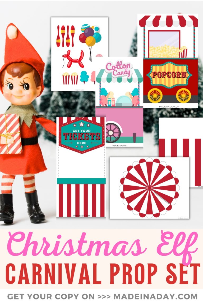 Christmas Elf Paper Props Carnival Scene
