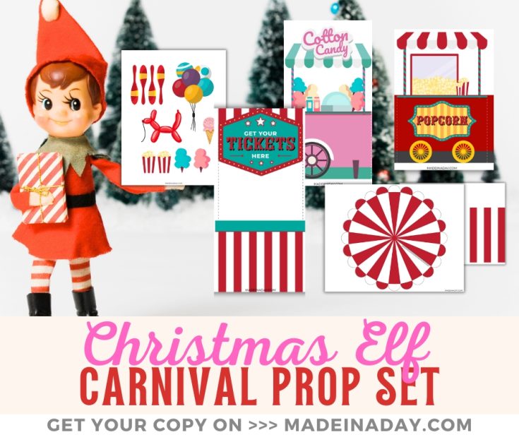 Christmas Elf Paper Props Carnival Scene