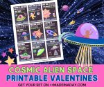 Printable Alien Outer Space Valentines