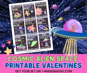 Printable Alien Outer Space Valentines