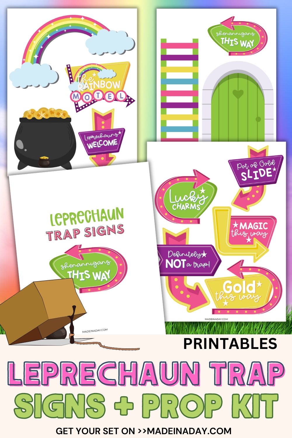 Printable Leprechaun Trap Kit Signs
