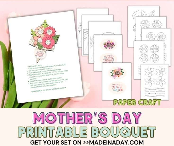Printable Mothers Day Bouquet Craft