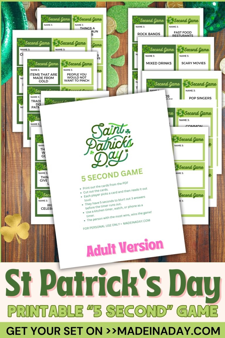St Patricks Day 5 Second Rule Game (Adult)