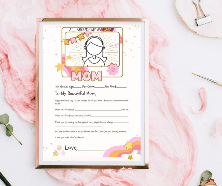 All About Mom Mothers Day Printable