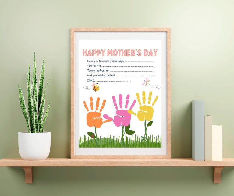 Flower Handprint Craft For Mothers Day