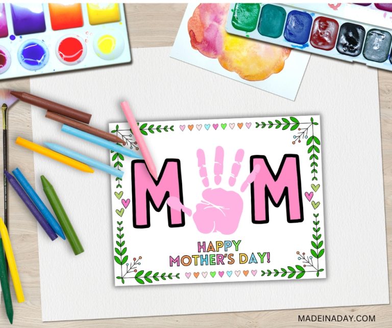 Mothers Day Coloring Page Handprint Art