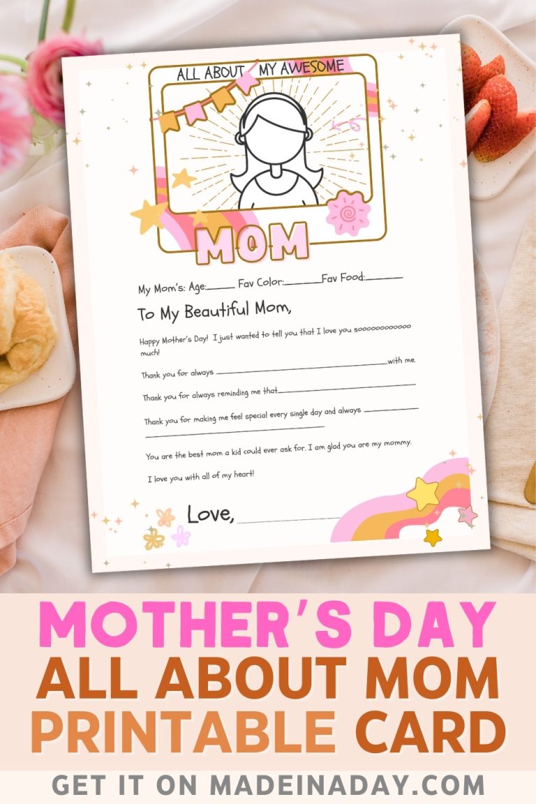 All About Mom Mothers Day Printable