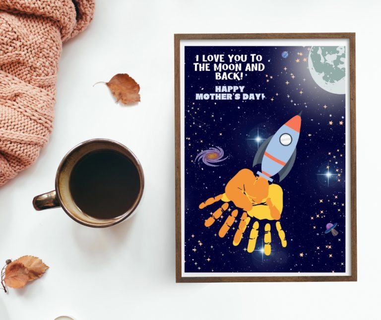 Rocket Handprint Art For Mothers Day