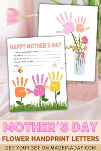 Flower Handprint Craft For Mothers Day
