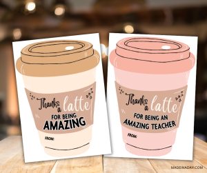 Thanks A Latte Printable Gift Card Holder