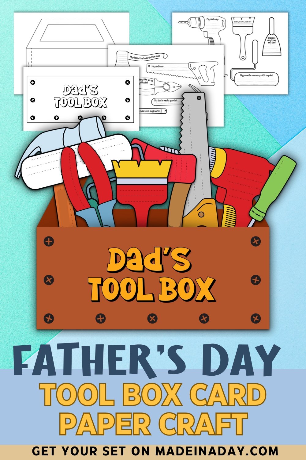 Dads Tool Box Card Paper Craft