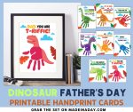 Fathers Day Handprint Dinosaur Cards