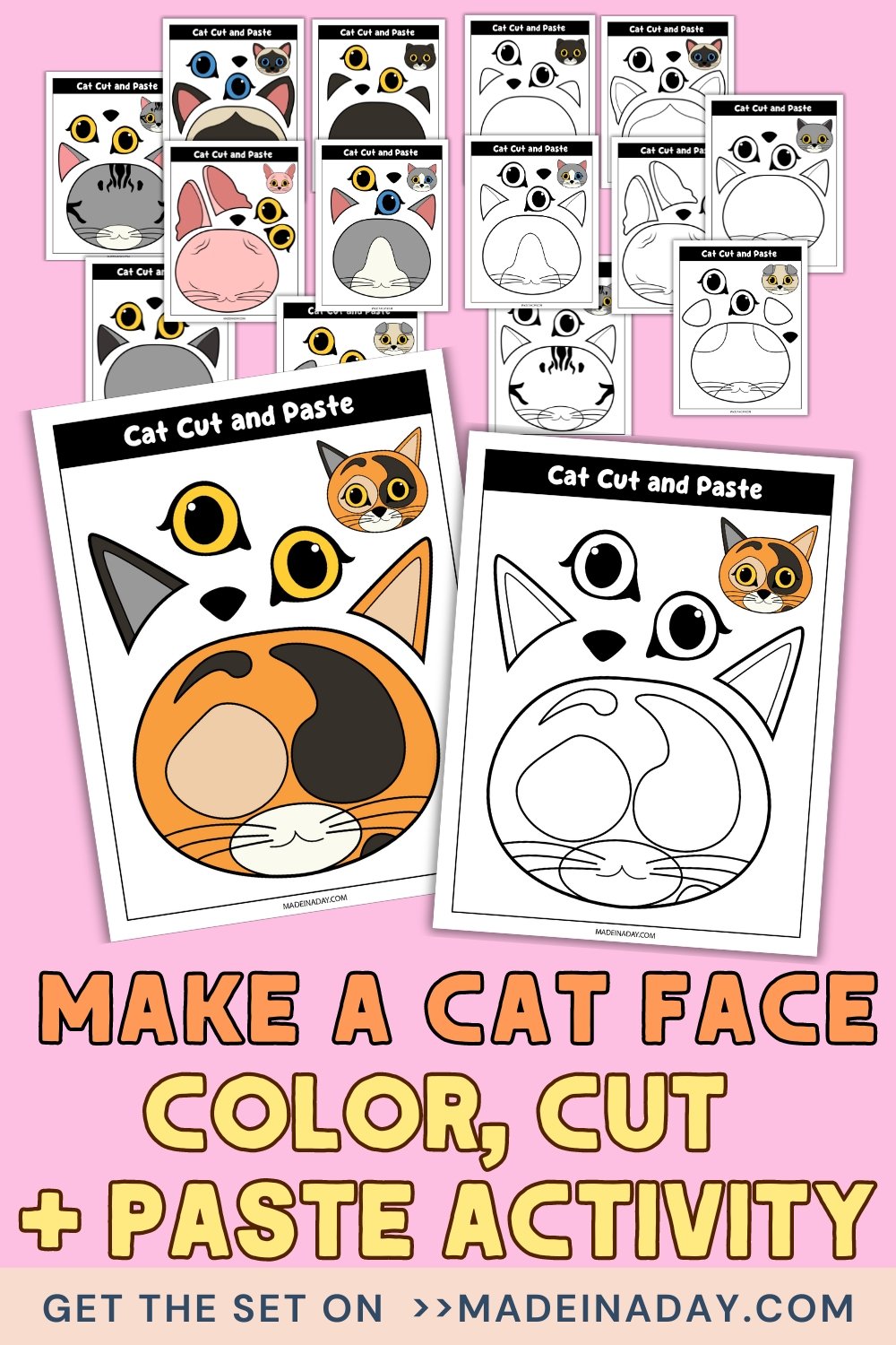 Printable Cat Head Cut And Paste Activity