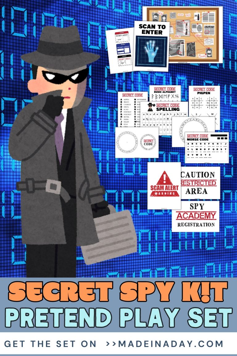 Top Secret Spy Kit Printable Pretend Play