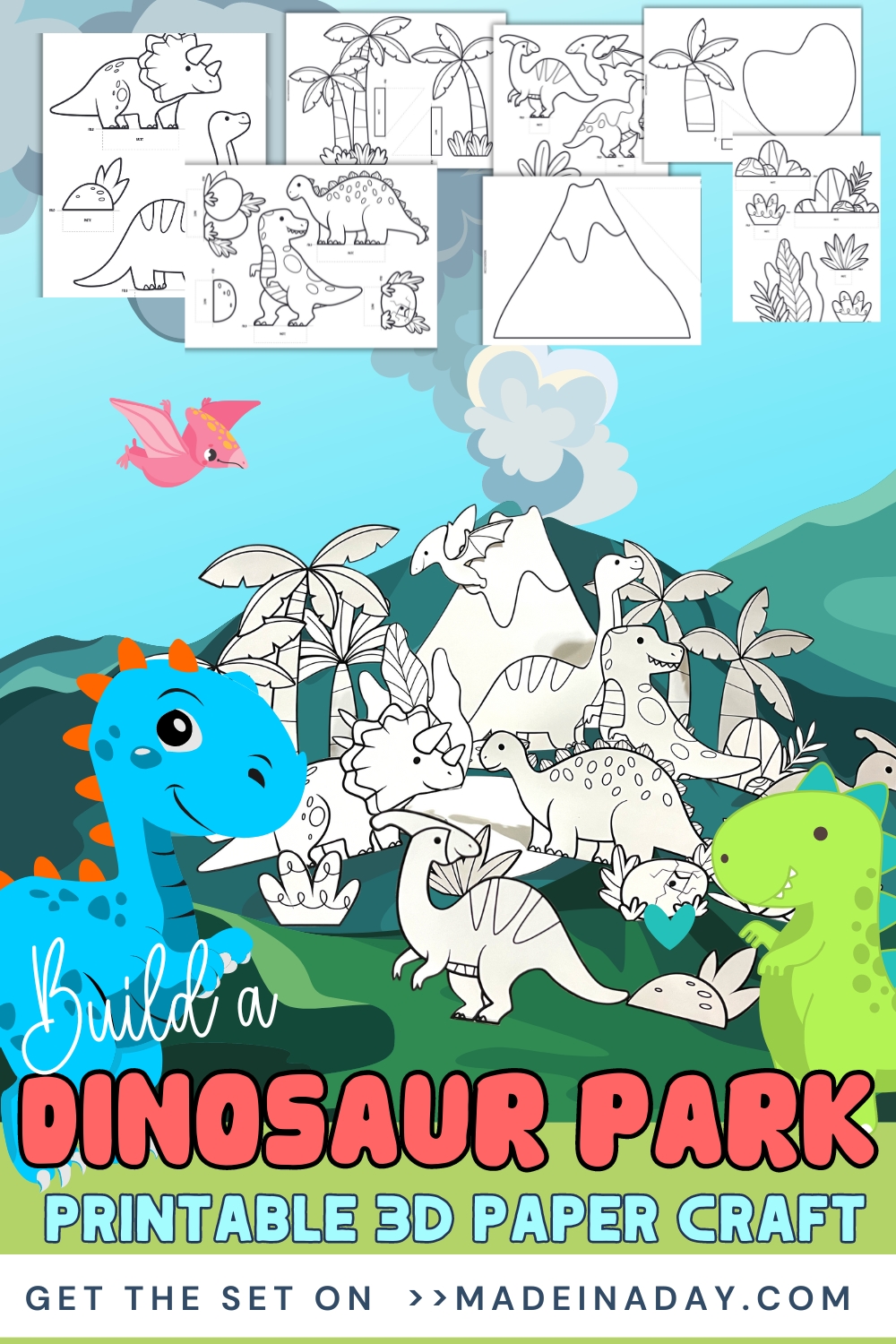 Dinosaur Park Printable Paper Craft