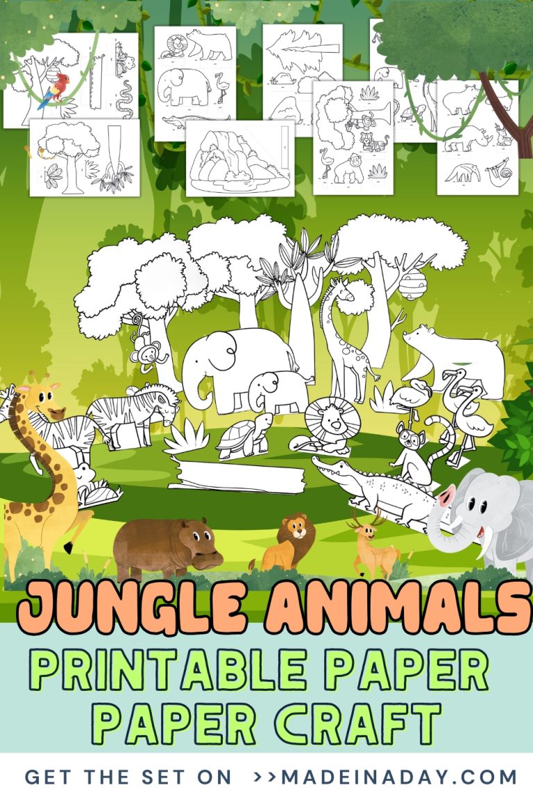 Jungle Coloring Page Paper Craft