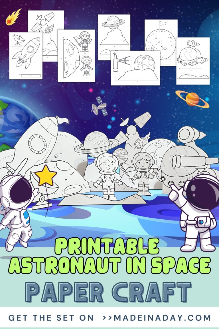Printable Astronaut In Space Play Set