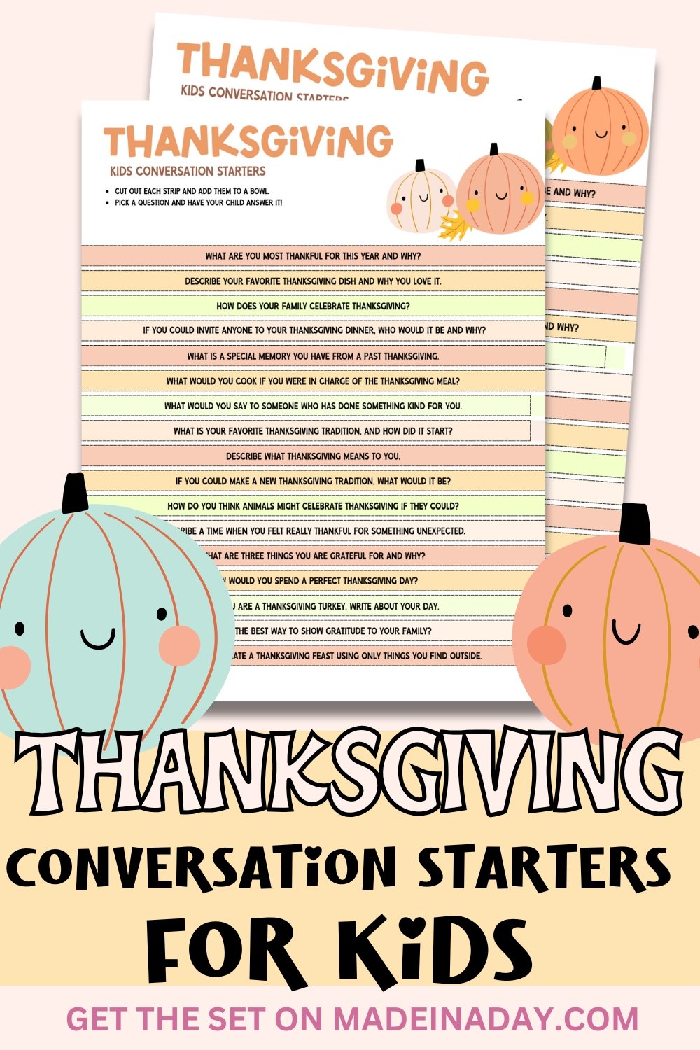 Thanksgiving Conversation Starters For Kids