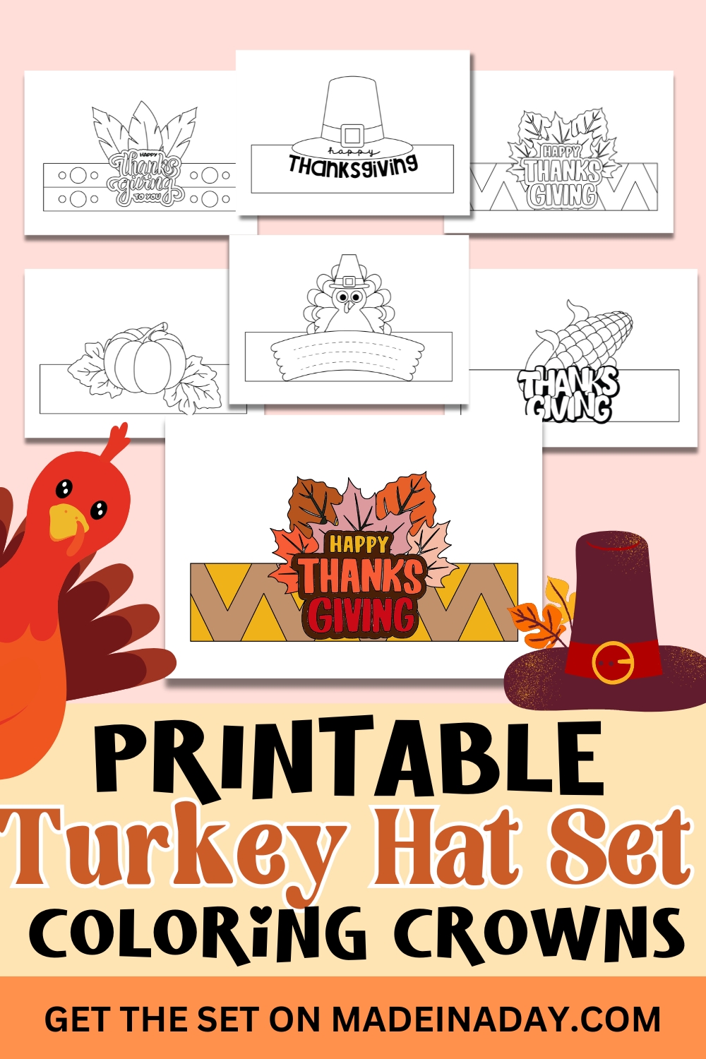 Thanksgiving Turkey Hat Crowns
