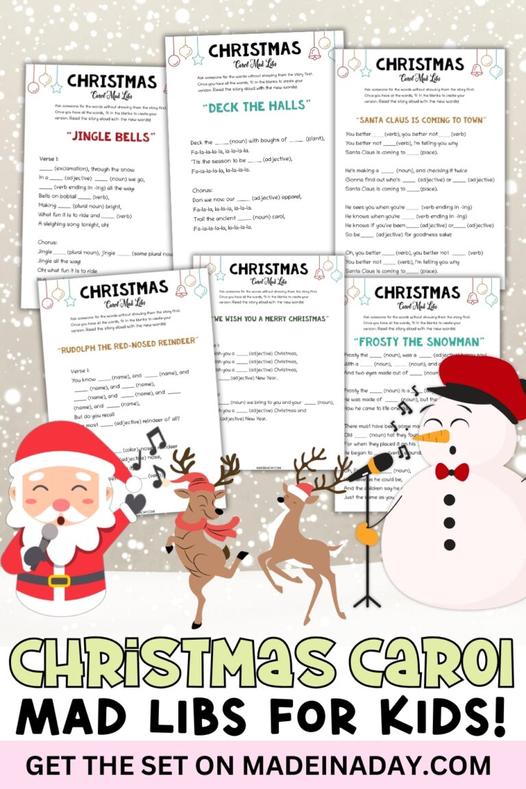 Christmas Carol Mad Libs For Kids