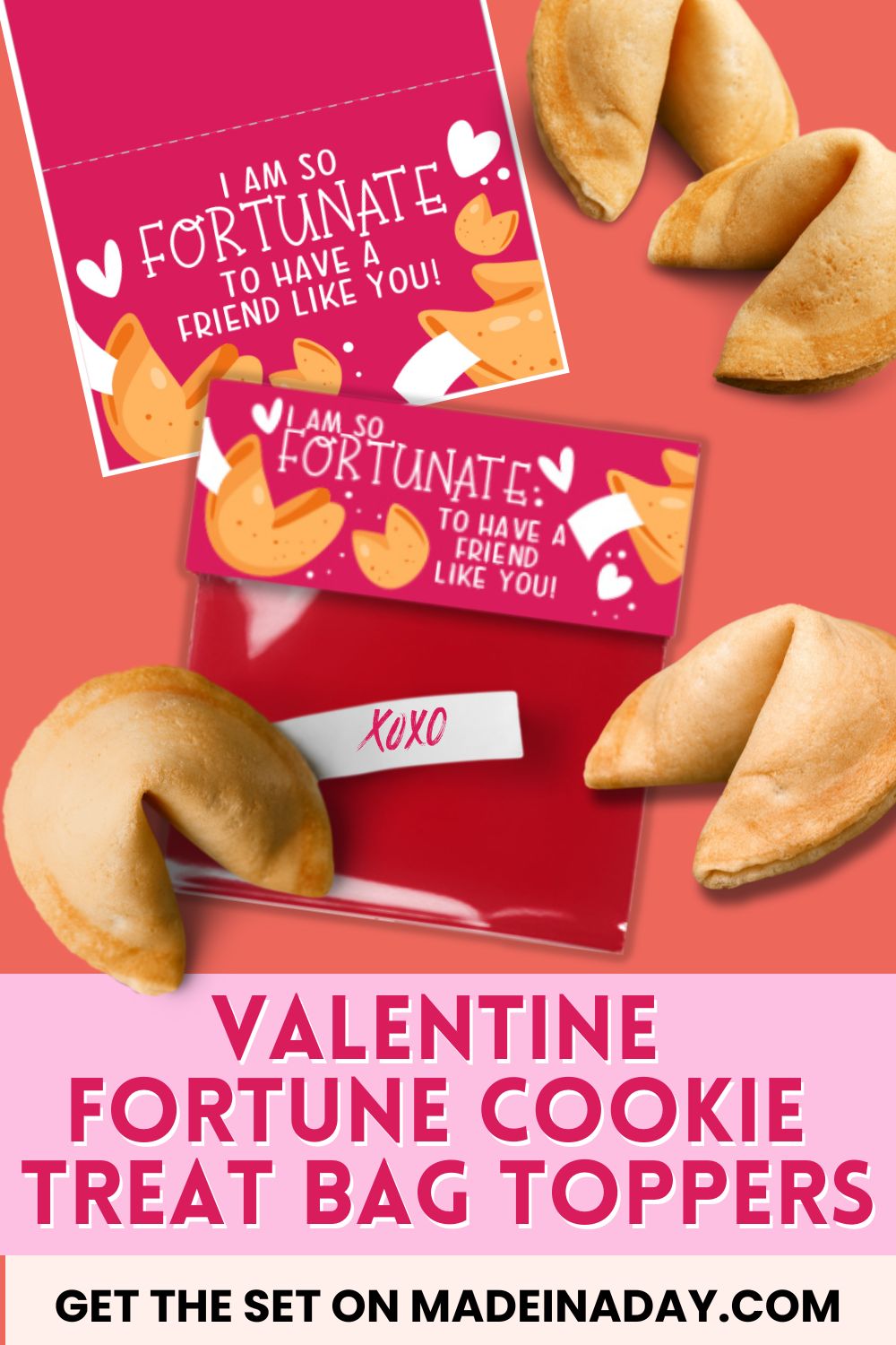 Valentine Fortune Cookie Treat Bag Toppers