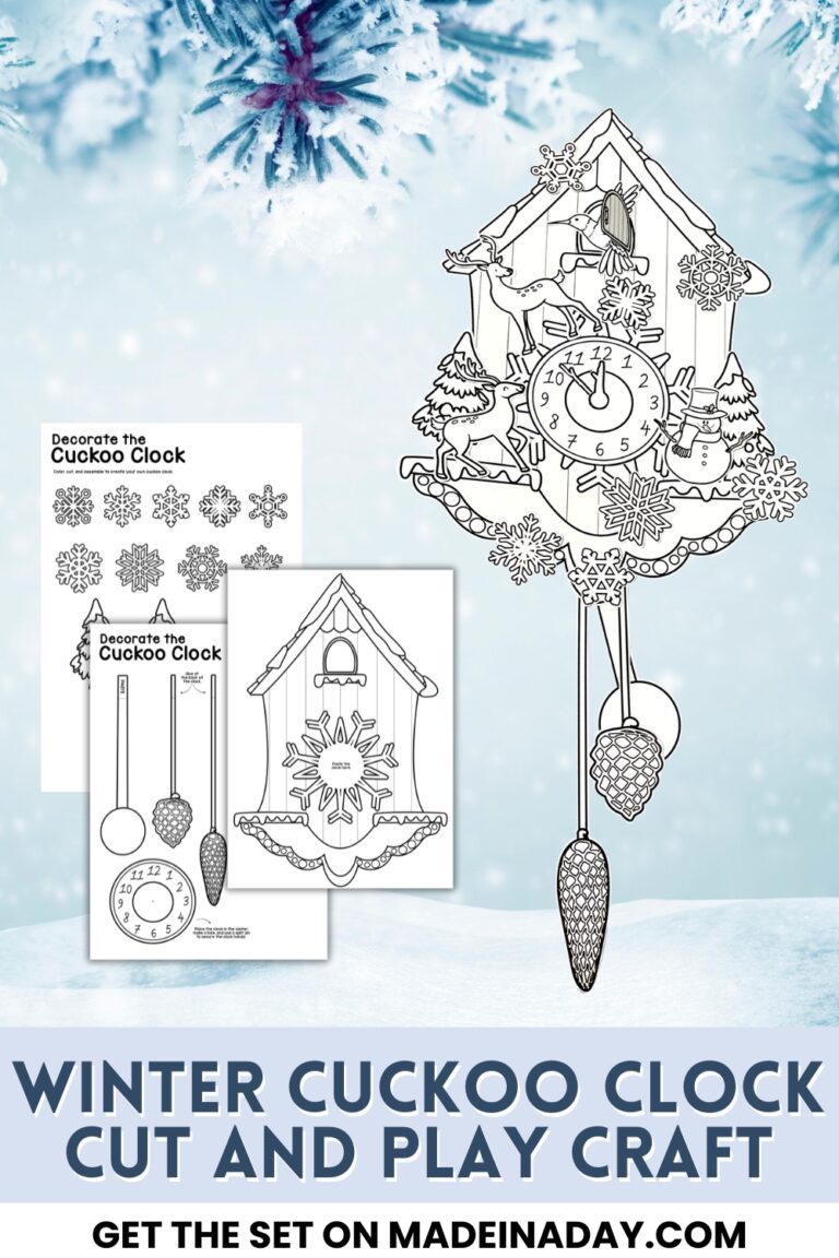Winter Cuckoo Clock Cut And Play Craft