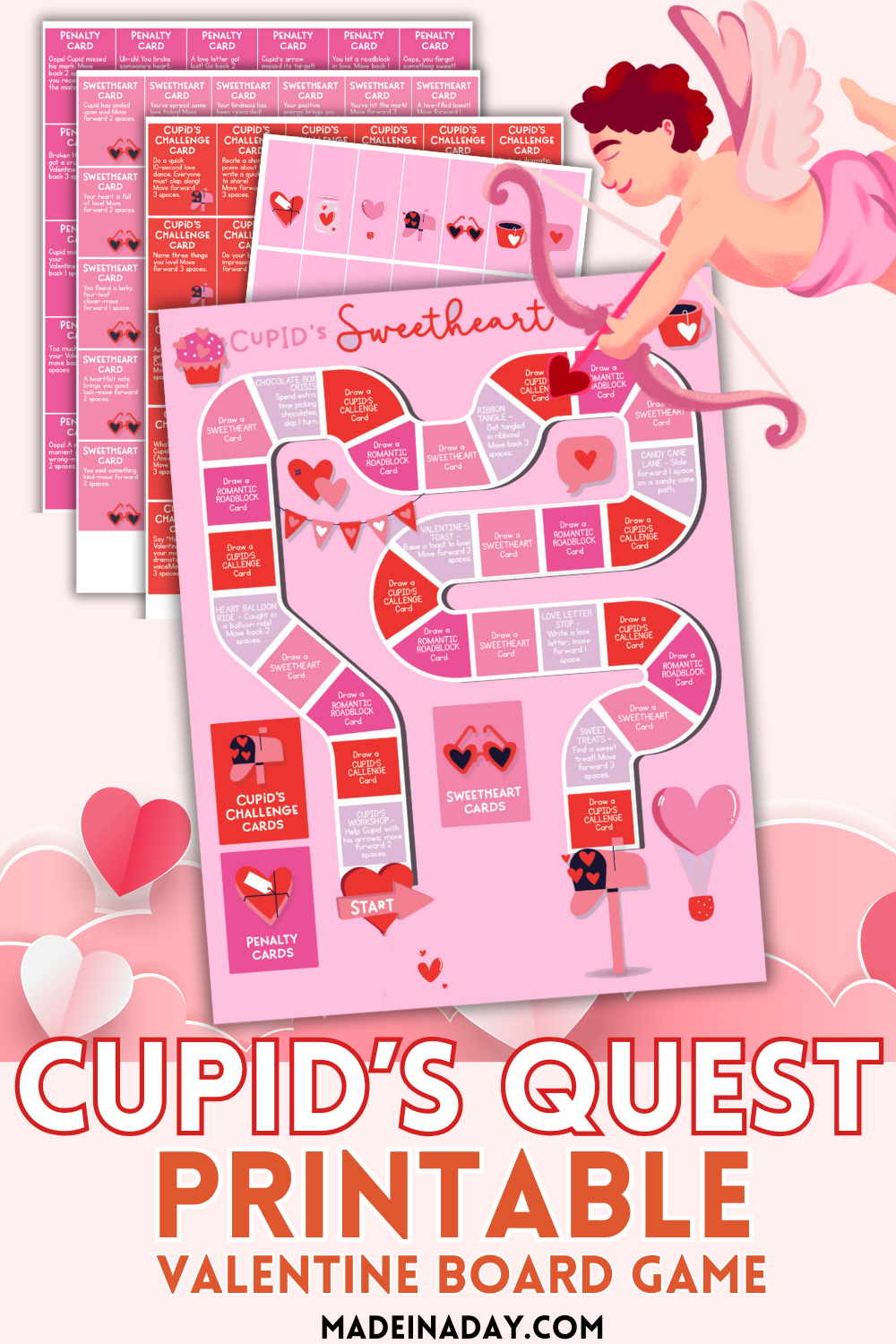 Cupids Quest Valentine Board Game