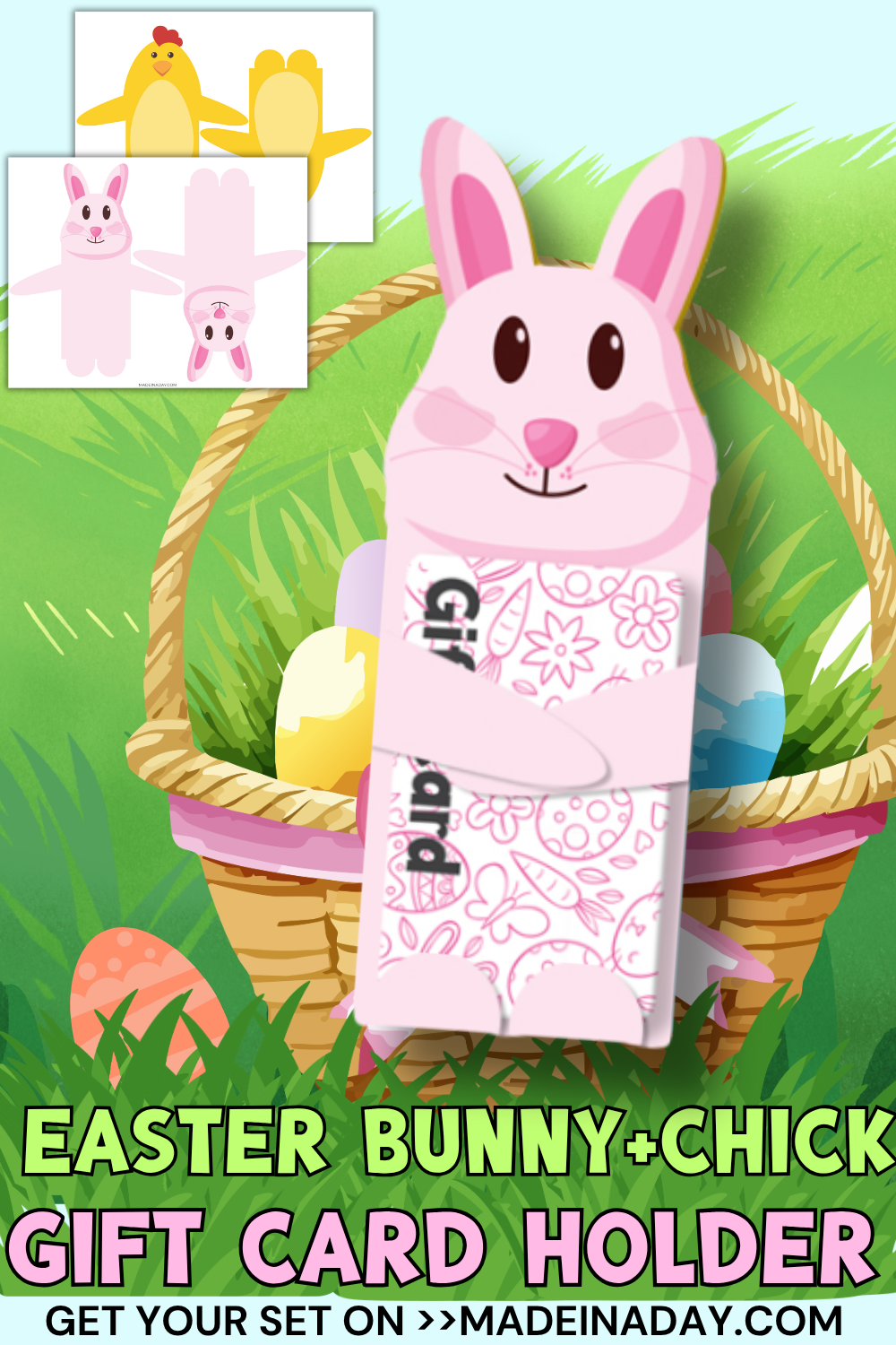 Easter Bunny Gift Card Holder Set